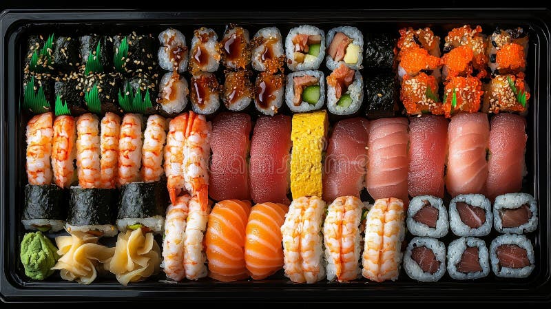 Sushi Platter, Top View, Restaurant, Food Stock Photo - Image of ...