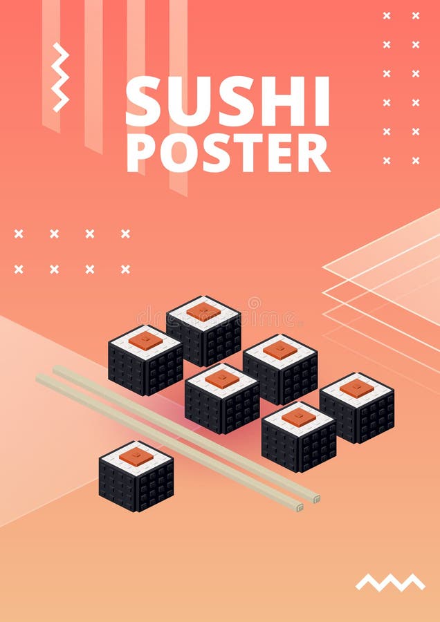 Sushi Poster for Print and Design. Vector Illustration. Stock Vector ...