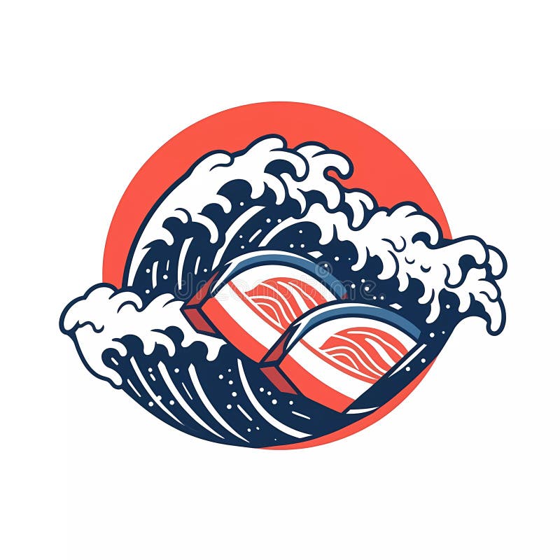 Sushi Restaurant Logo Sashimi Bowl. Generative Ai Flat Design Stock ...