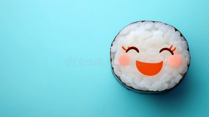 Cute Kawaii Sushi Roll with Smiley Face. Generated Using AI Stock ...