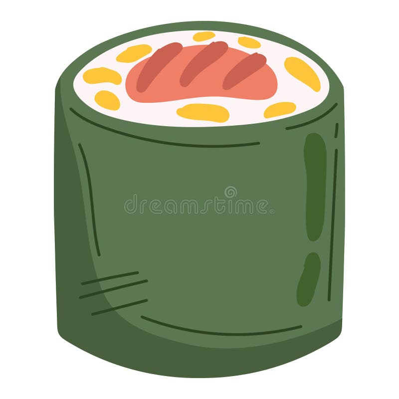 Sushi roll fish stock vector. Illustration of lunch - 264511959