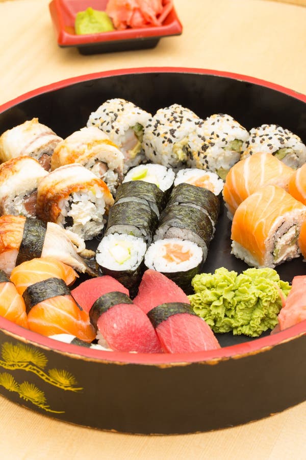 Sushi roll stock image. Image of delicious, chopsticks - 34776347