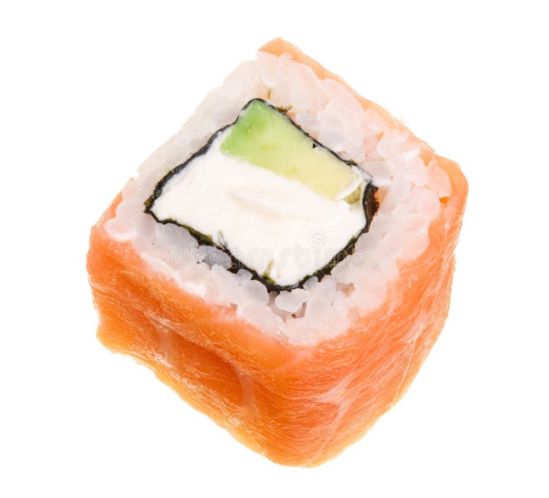 Sushi Roll Isolated On White Background Without A Shadow Stock Image ...