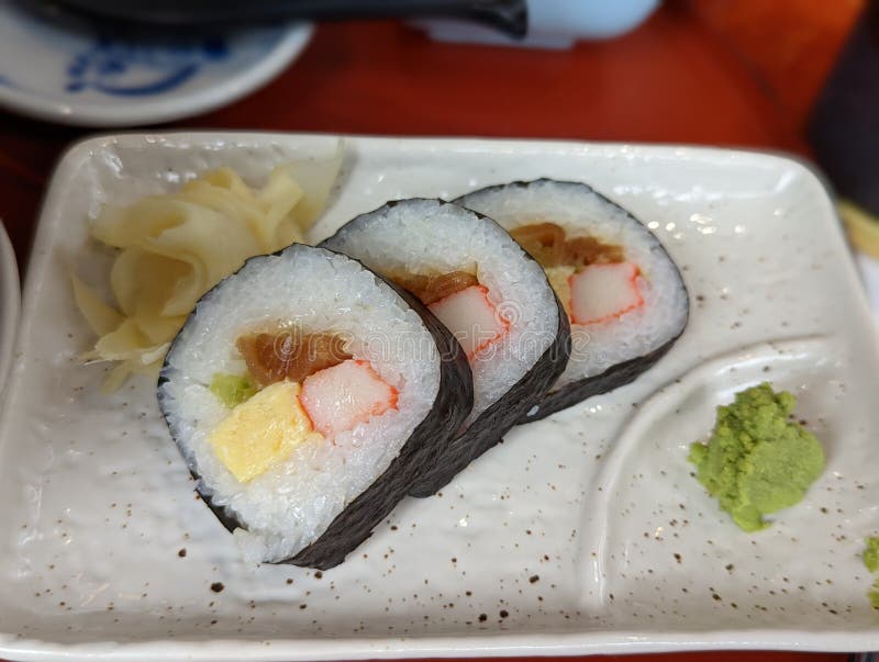 Sushi roll wasabi ginger stock image. Image of wasabi - 243346825