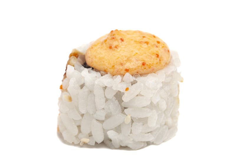 Sushi Rolliza La Comida Japonesa Aislada De Fondo Blanco. Foto de ...