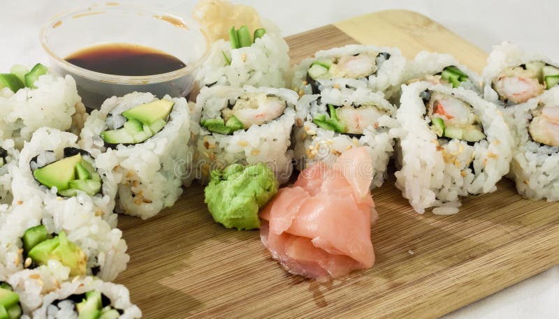 Sushi Rolls Appetizer stock photo. Image of meal, asian - 17795014