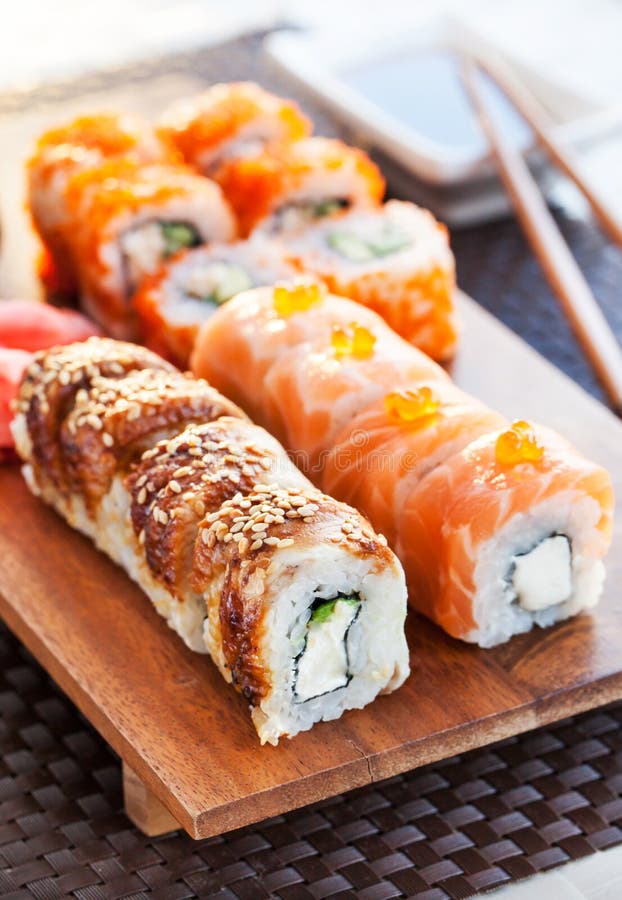 Sushi rolls stock image. Image of sushi, cucumber, wasabi - 43392291