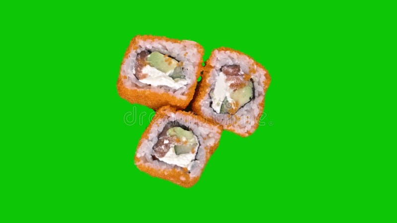 Sushi Rolls on Green Screen the Concept of Inserting an Image into a ...