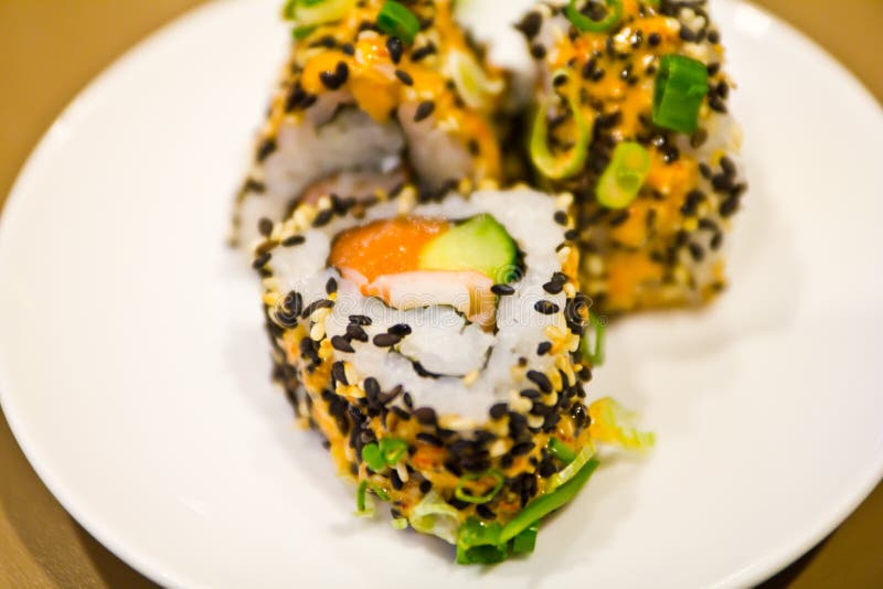 Sushi rolls stock photo. Image of asia, cucumber, fish - 36520484