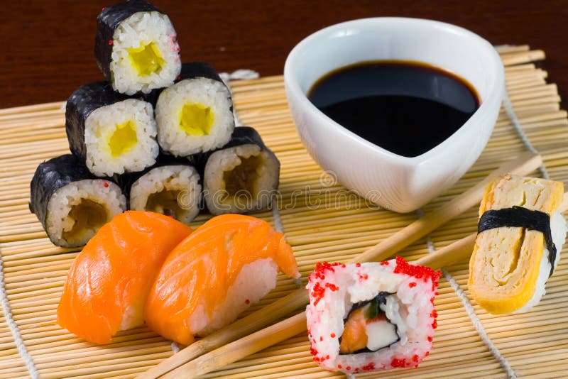 Sushi in row stock photo. Image of cucumber, healthy - 30837464