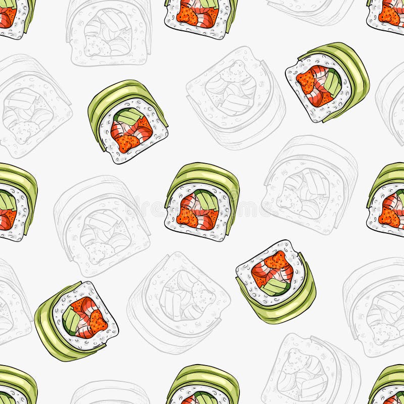 Sushi Dragon Roll Stock Illustrations – 263 Sushi Dragon Roll Stock ...