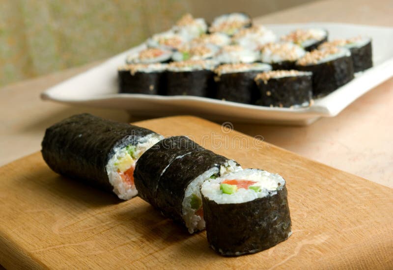 Sushi sections stock photo. Image of healthy, foreground - 11842888