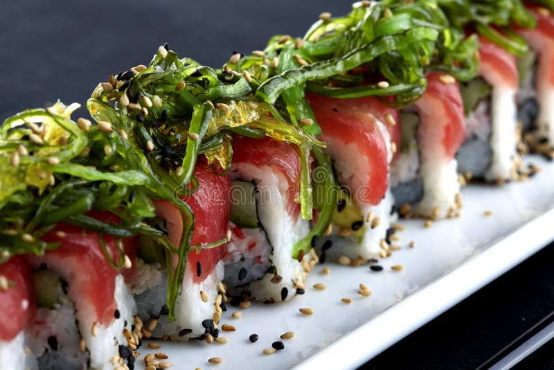 Sushi served on plate stock photo. Image of sashimi, japanese - 11567928
