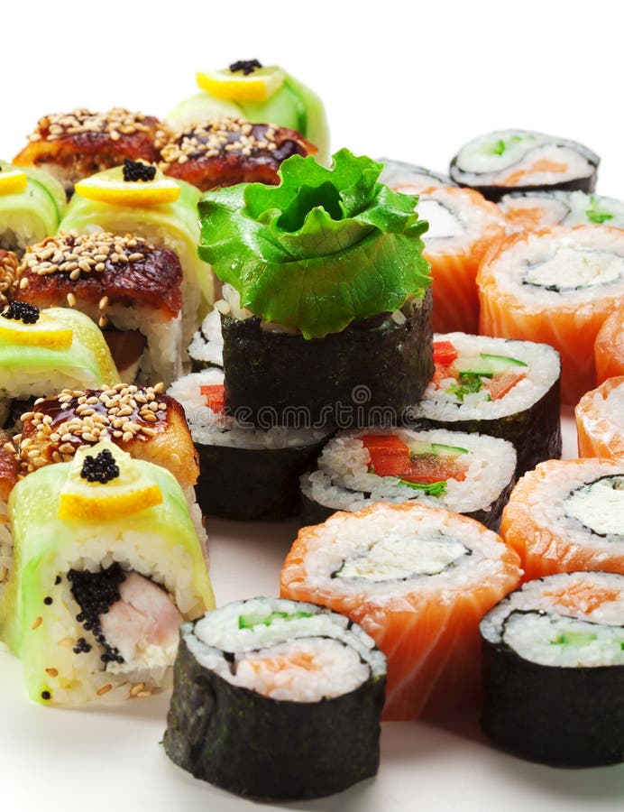 Sushi Set stock photo. Image of dinner, isolated, prepared - 12134142