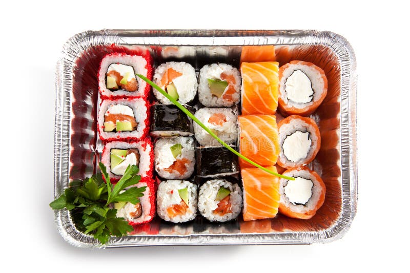 Sushi Set stock image. Image of isolated, breakfast, prepared - 42562479