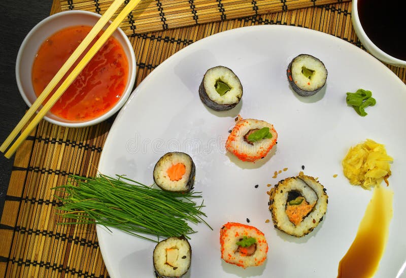 Sushi Set, Japanese Food. Sushi Rolls. Sushi Menu. Flat Design. Top ...