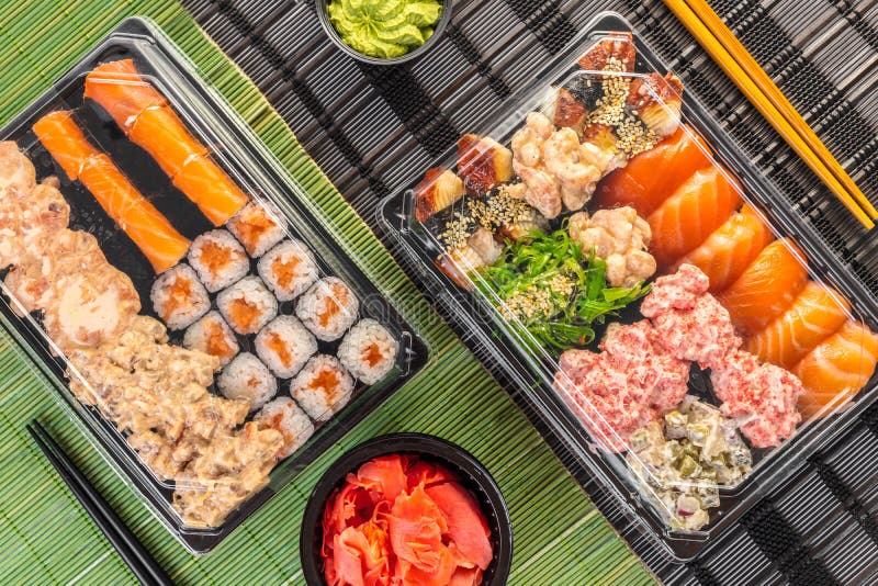 Sushi set in package stock image. Image of dinner, gourmet - 117795251