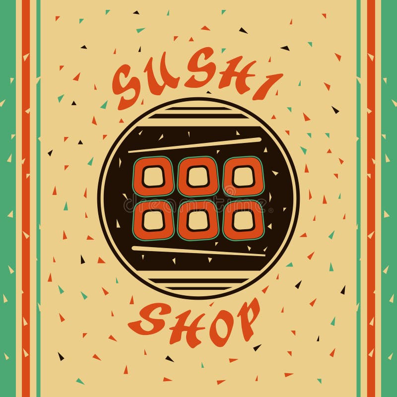 Sushi shop stock vector. Illustration of fish, icons - 40554438