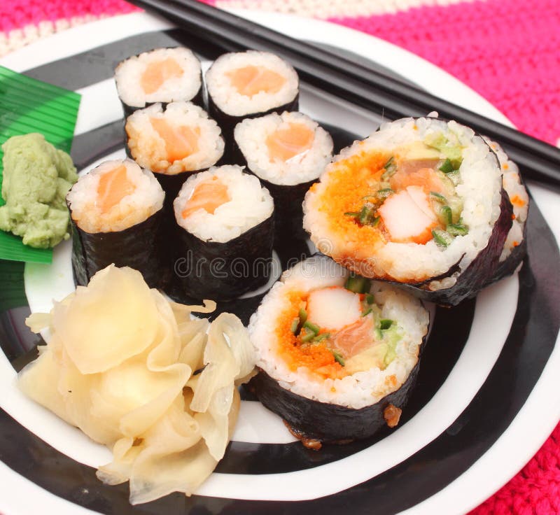 Sushi stock image. Image of food, sushi, wasabi, asian - 61187875