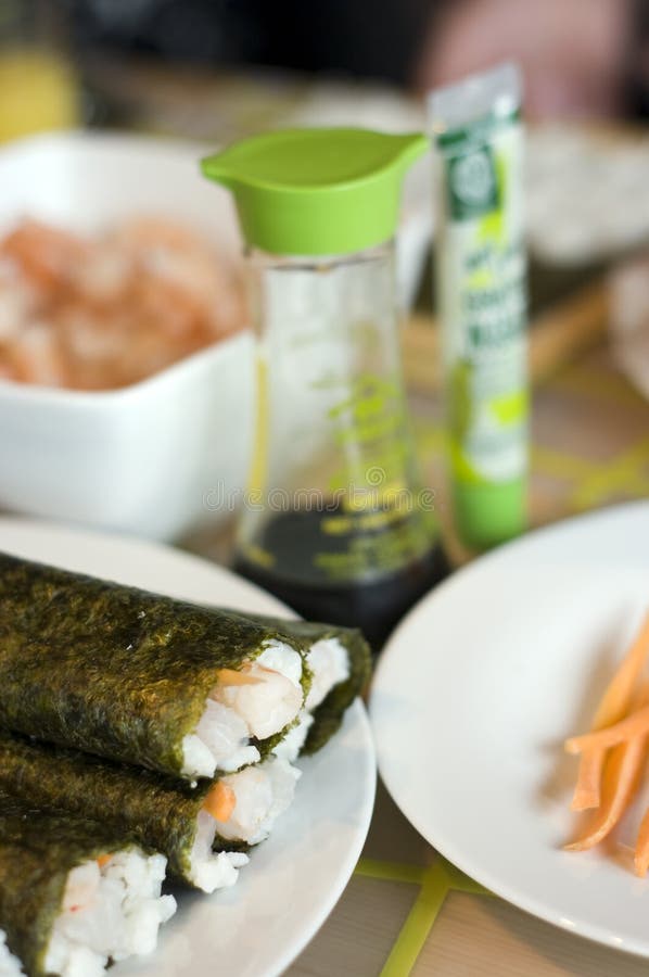 Sushi table stock image. Image of method, rice, sauce - 10131783