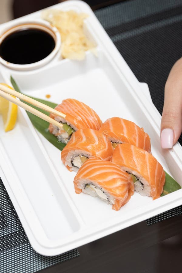 Sushi is on the Table. Japanese Delicious Cuisine Stock Image - Image ...