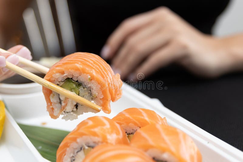 Sushi is on the Table. Japanese Delicious Cuisine Stock Image - Image ...