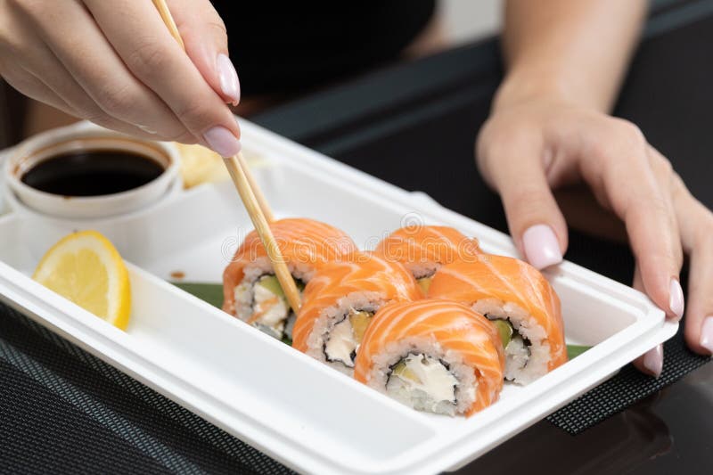 Sushi is on the Table. Japanese Delicious Cuisine Stock Image - Image ...