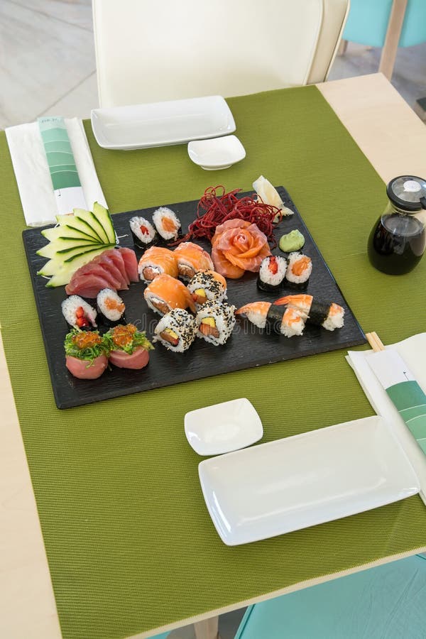 Sushi stock image. Image of salmon, white, sushi, fish - 63135493