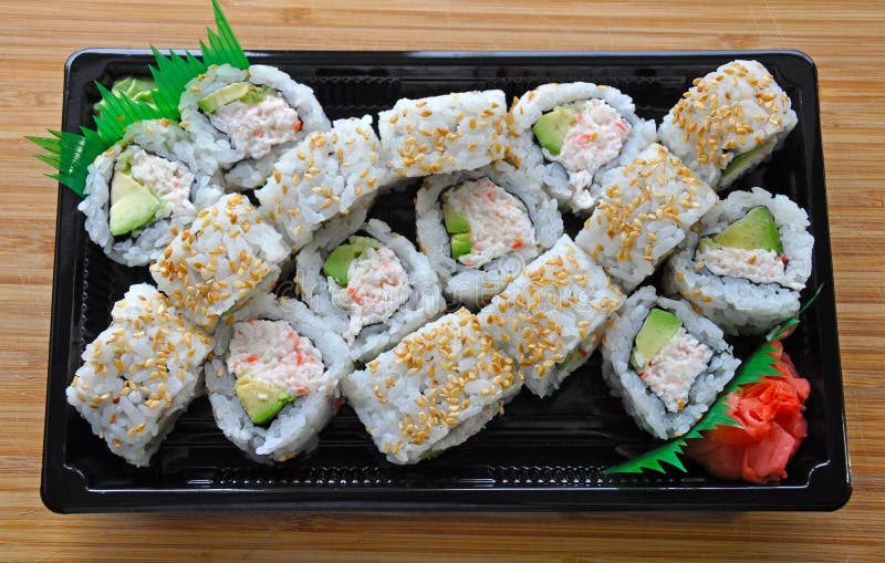 Sushi take out stock photo. Image of sushi, cuisine, seeds - 80450104