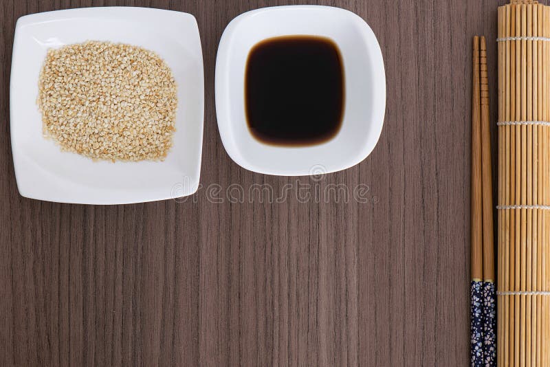 Sushi Tools with Sesame and Soy Stock Photo - Image of chop, china ...