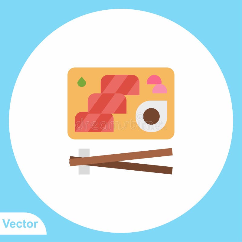 Sushi Vector Icon Sign Symbol Stock Illustration - Illustration of ...