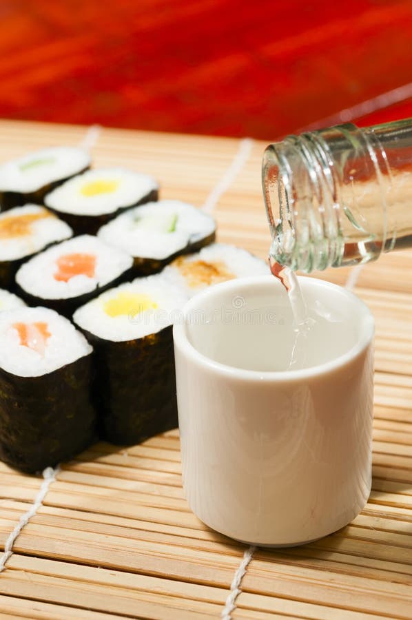 Sushi and wine stock image. Image of traditional, nori - 29828389
