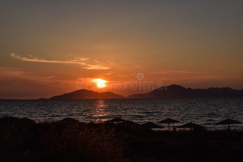 Susnet beach Kos stock photo. Image of susnet, evening - 249923992