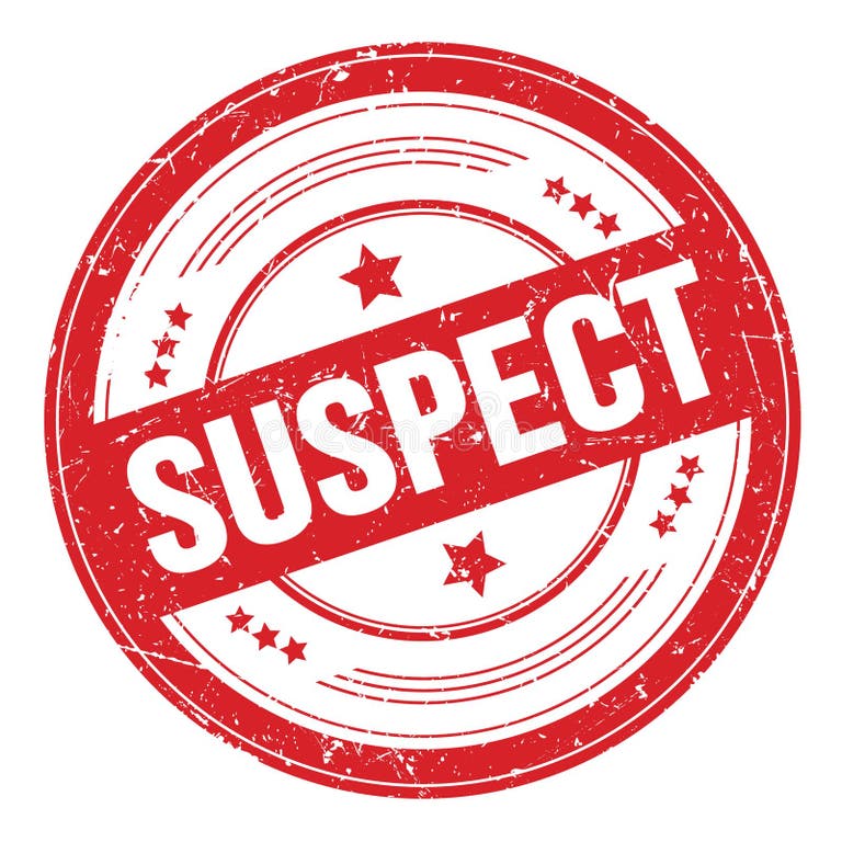 SUSPECT Text on Red Round Grungy Stamp Stock Illustration ...