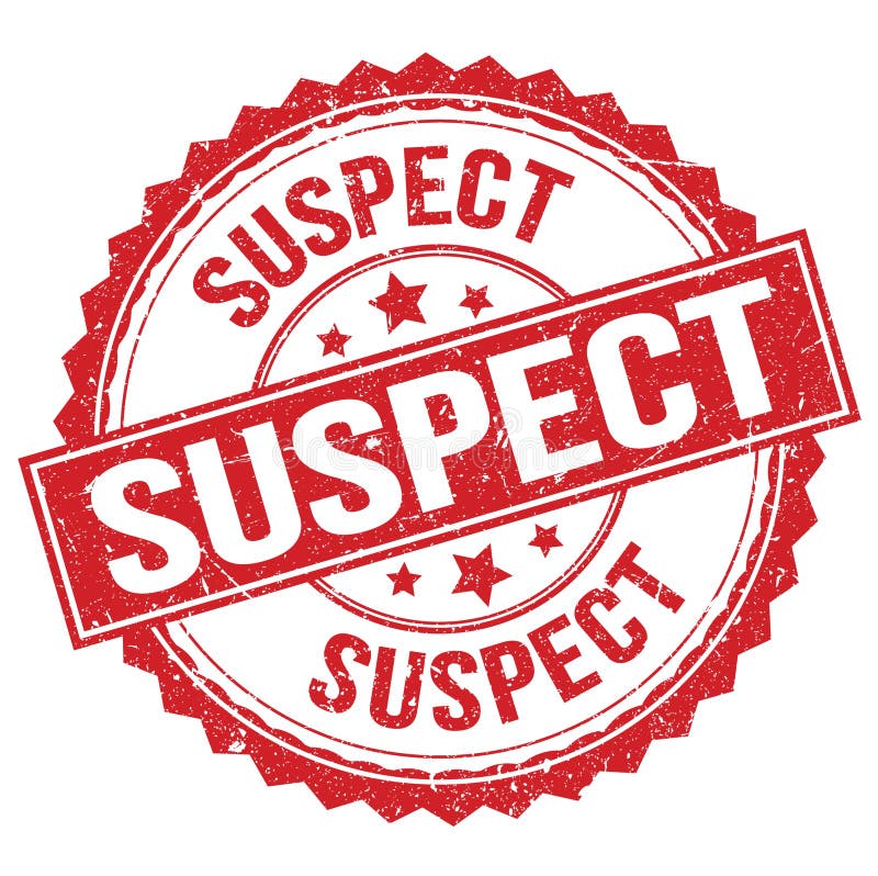 SUSPECT Text on Red Round Stamp Sign Stock Illustration - Illustration ...