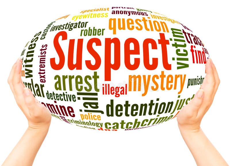 Suspect Word Cloud and Hand with Marker Concept Stock Photo - Image of ...