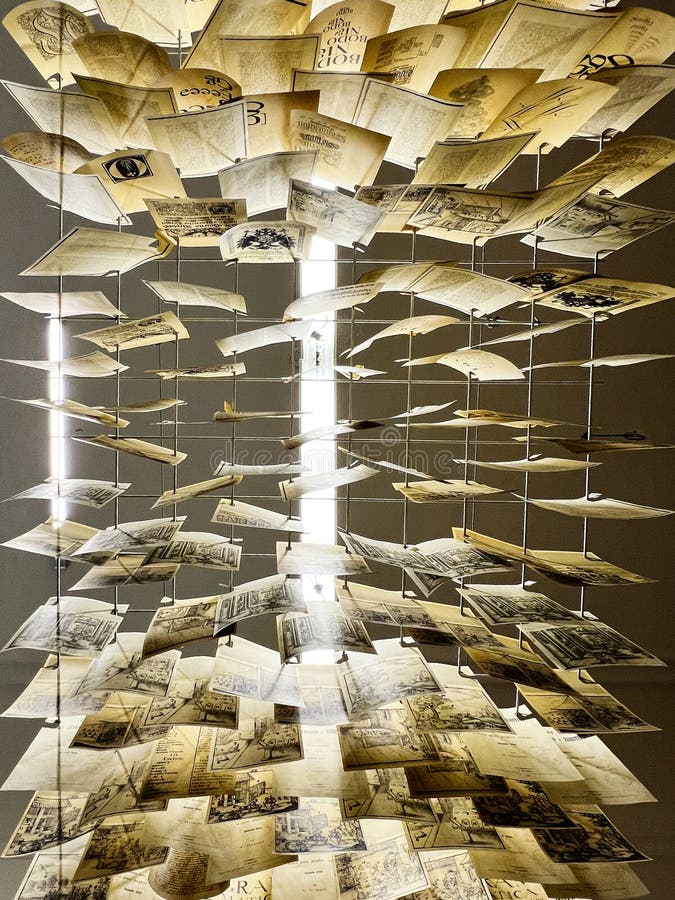 Suspended Books Floating in a Mesmerizing Artistic Display Stock Image ...