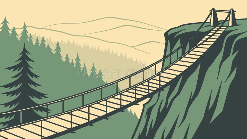 Suspended Bridge, Symbolizing Challenge, Adventure, and Connection ...