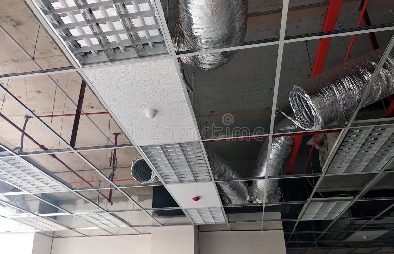 Suspended Ceiling Frame and Board Under Construction at the ...
