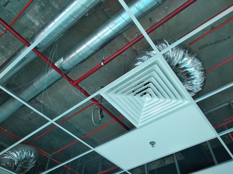 Suspended Ceiling Frame and Board Under Construction at the ...