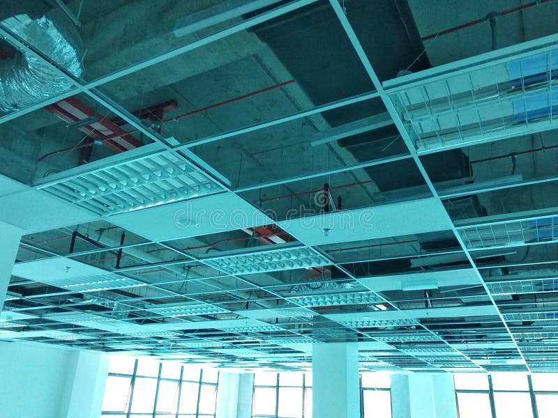 Suspended Ceiling Frame and Board Under Construction Editorial Image ...