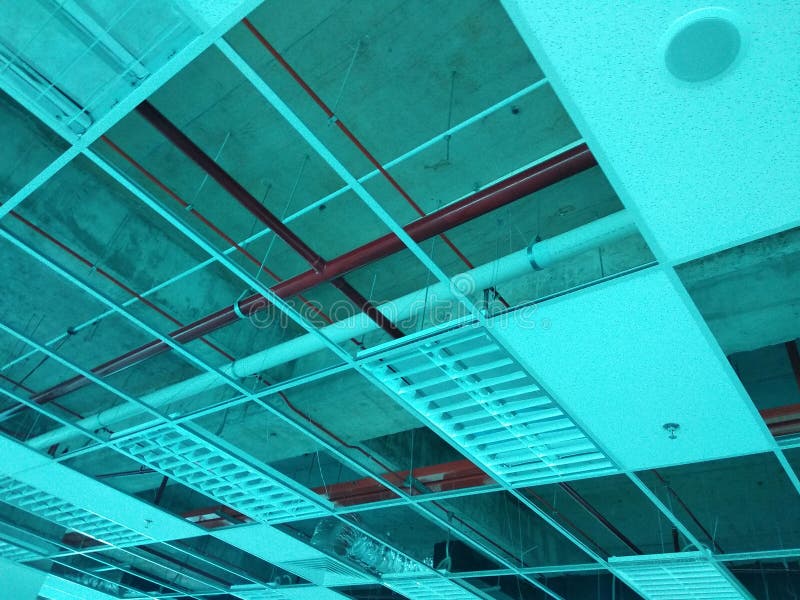Suspended Ceiling Frame and Board Under Construction at the ...