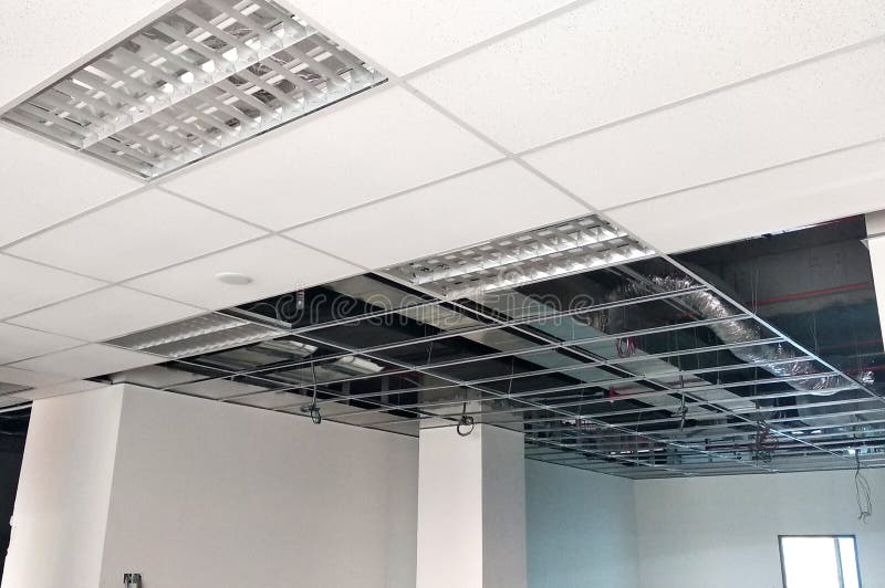 Suspended Ceiling Frame and Board Under Construction at the ...