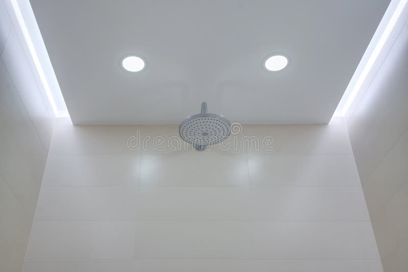 Suspended Ceiling with Halogen Spots Lamps and Drywall Construction in ... Suspended Ceiling with Halogen Spots Lamps and Drywall Construction in ...