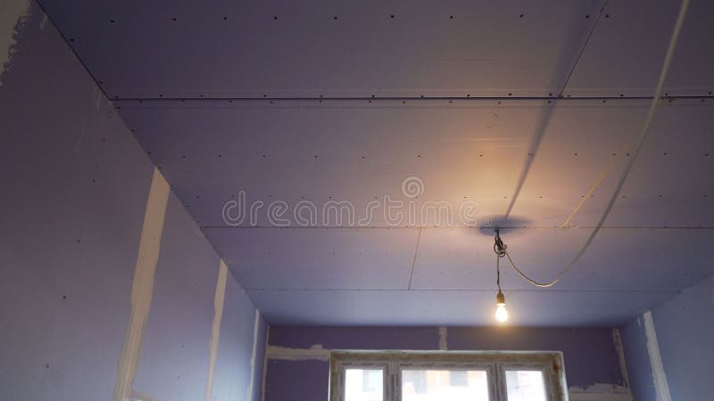 Suspended Ceiling Installation: Lighting Fixture Placement Stock Photo ...