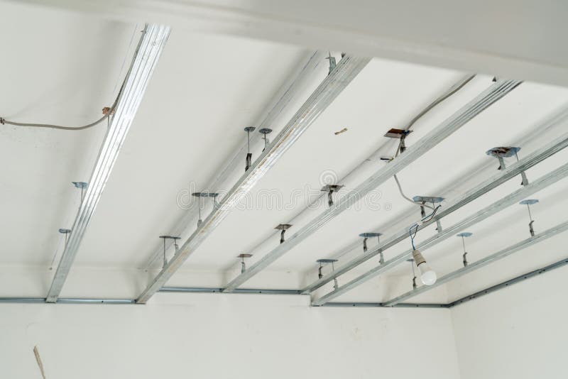 Suspended Ceiling Profiles for Drywall Construction in Room Renovation ...