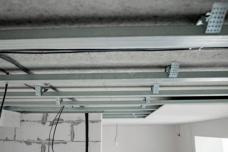 Suspended Ceiling Structure, for Installation of Plasterboard Stock ...