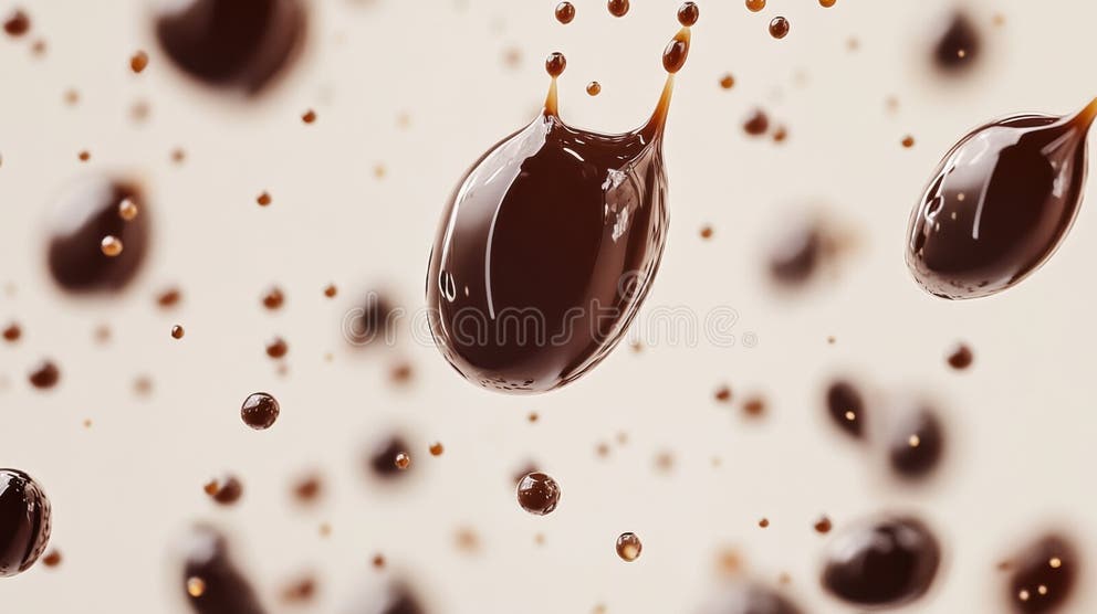 Suspended Coffee Droplets Create a Dynamic and Fluid Artistic Backdrop ...