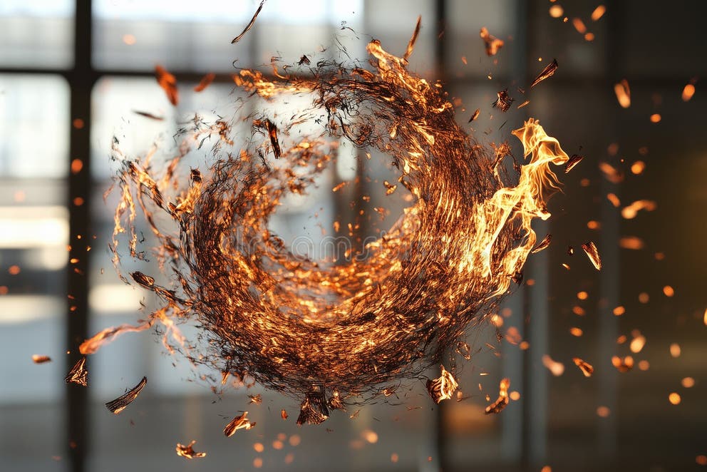 Suspended Ember Cloud Creates a Swirling Mass of Fire in a Modern ...