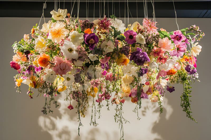 Suspended Floral Installation a Bountiful Array of Hanging Flowers ...